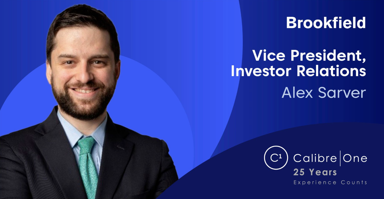 Alex Sarver appointed as VP, Investor Relations at Brookfield - Calibre One